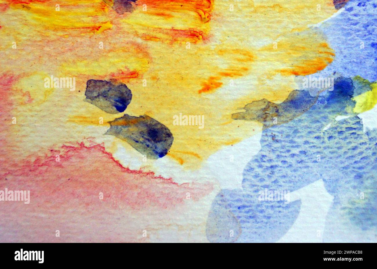 brush stroke Original watercolor painting Abstract expressionism ...