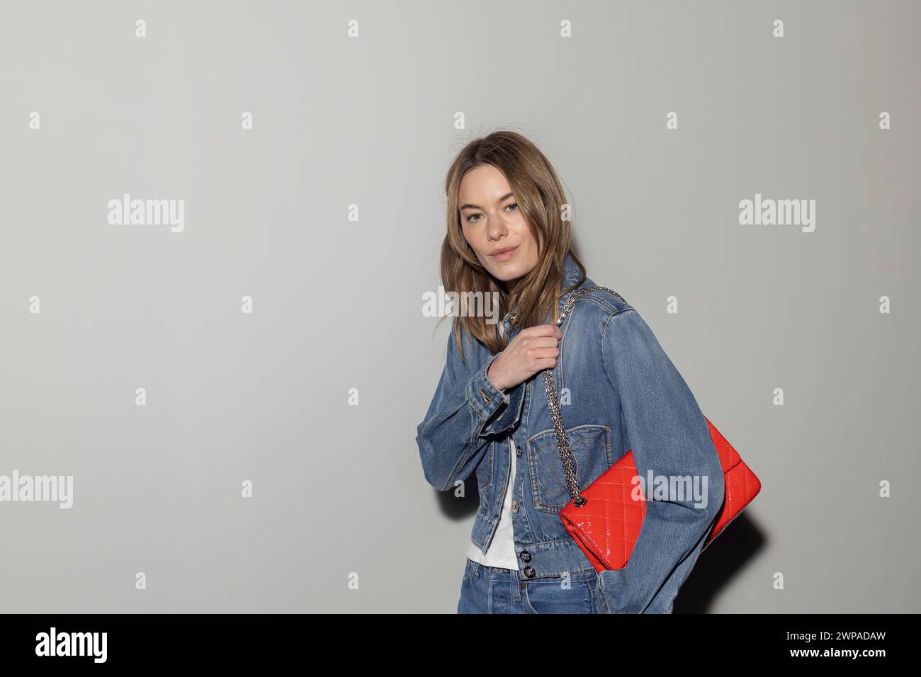 Camille Rowe attends the Chanel Fall/Winter 2024-2025 ready-to-wear ...