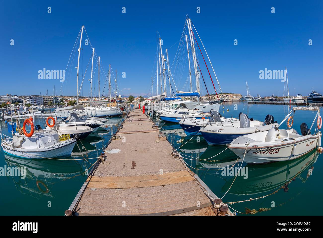RETHYMNO, CRETE, GREECE - JUNE 20, 2021: Rethymnon Marina with yachts ...