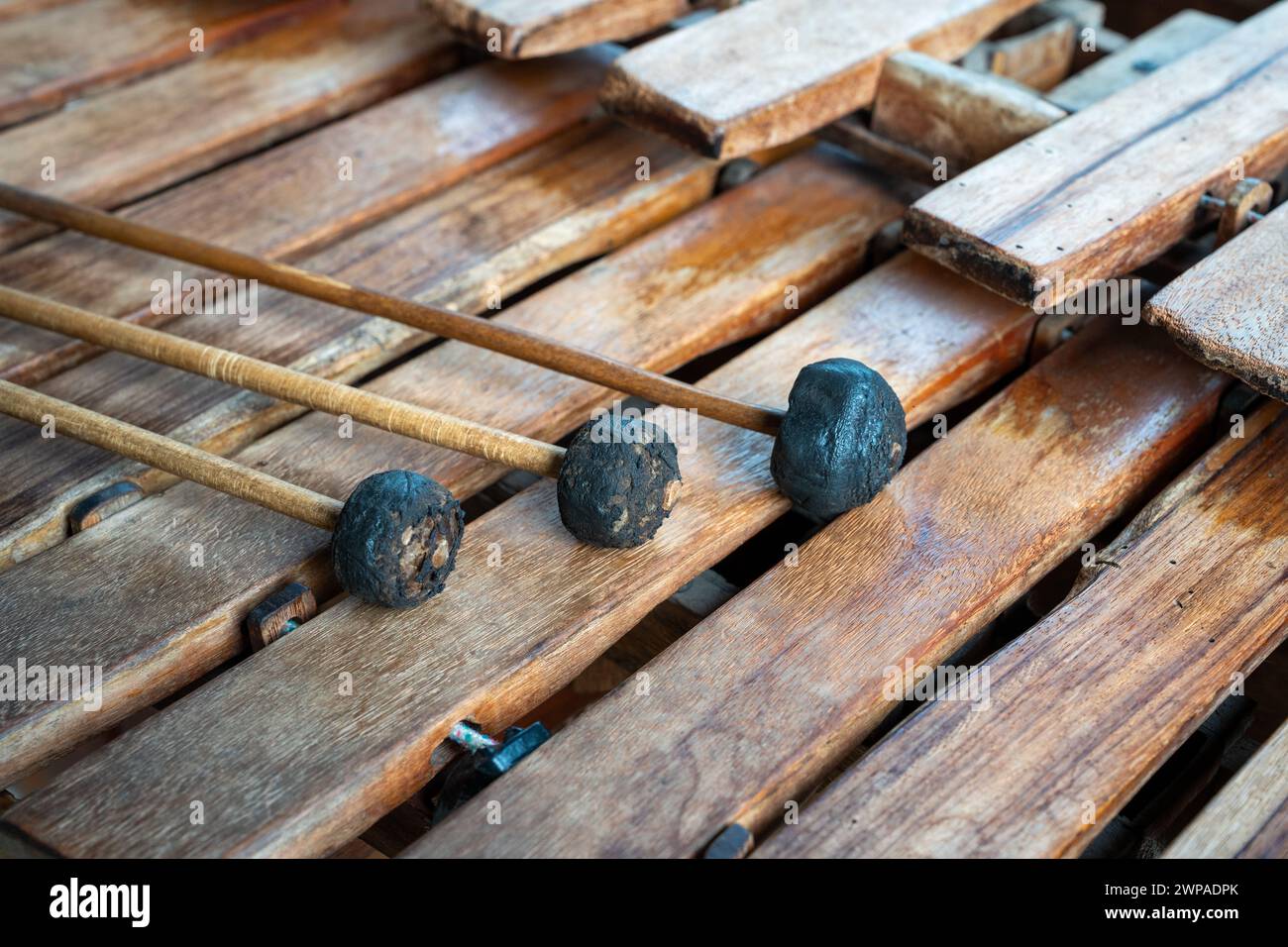 A close up of an old marimba Stock Photo - Alamy