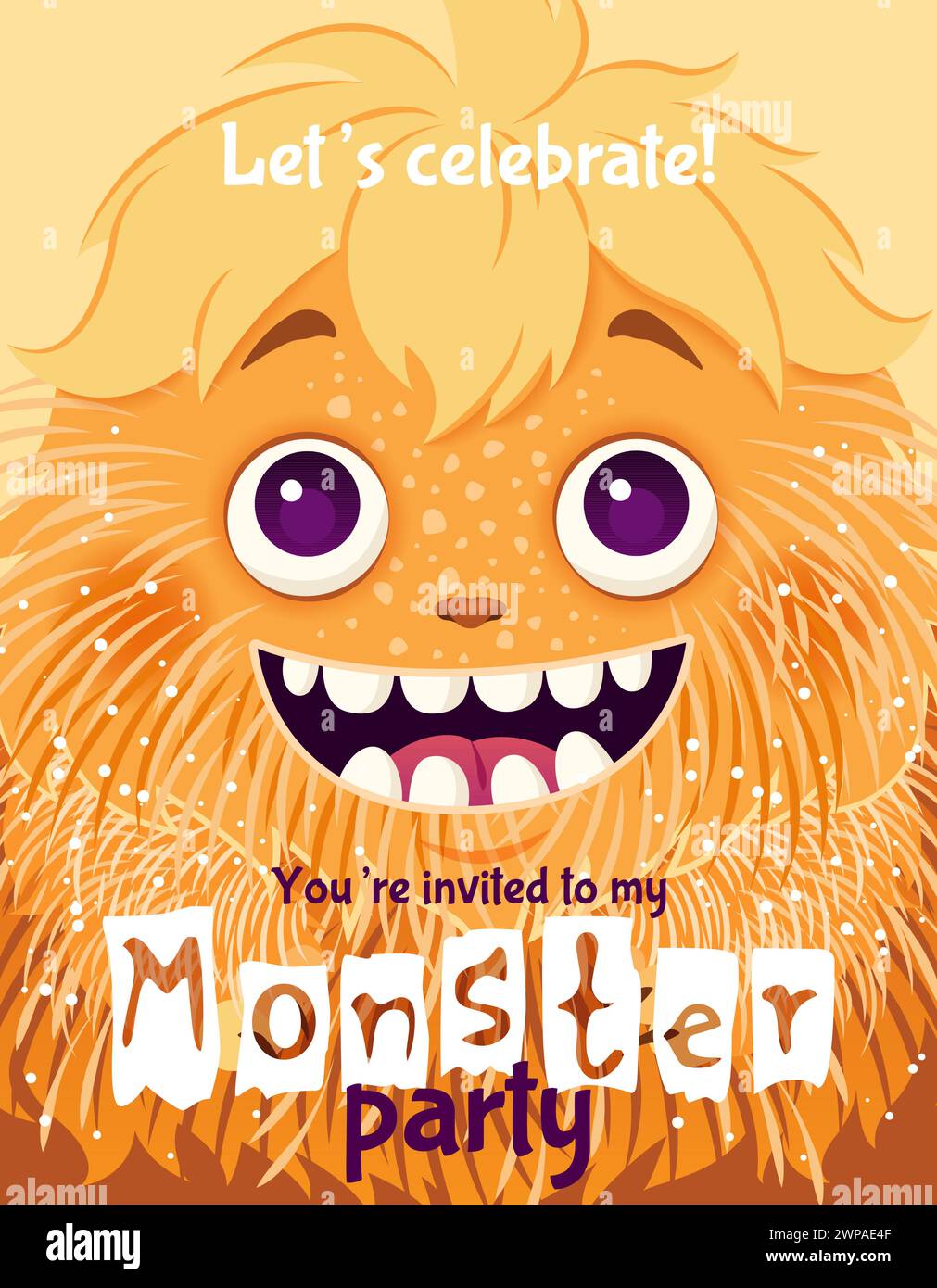 Monster party invitation. Happy Birthday greeting card Stock Vector ...