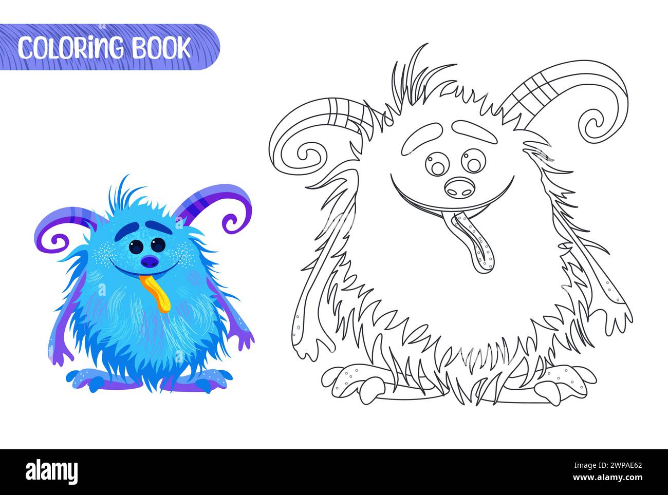 Coloring book for kids. Cute funny monster Stock Vector Image & Art - Alamy