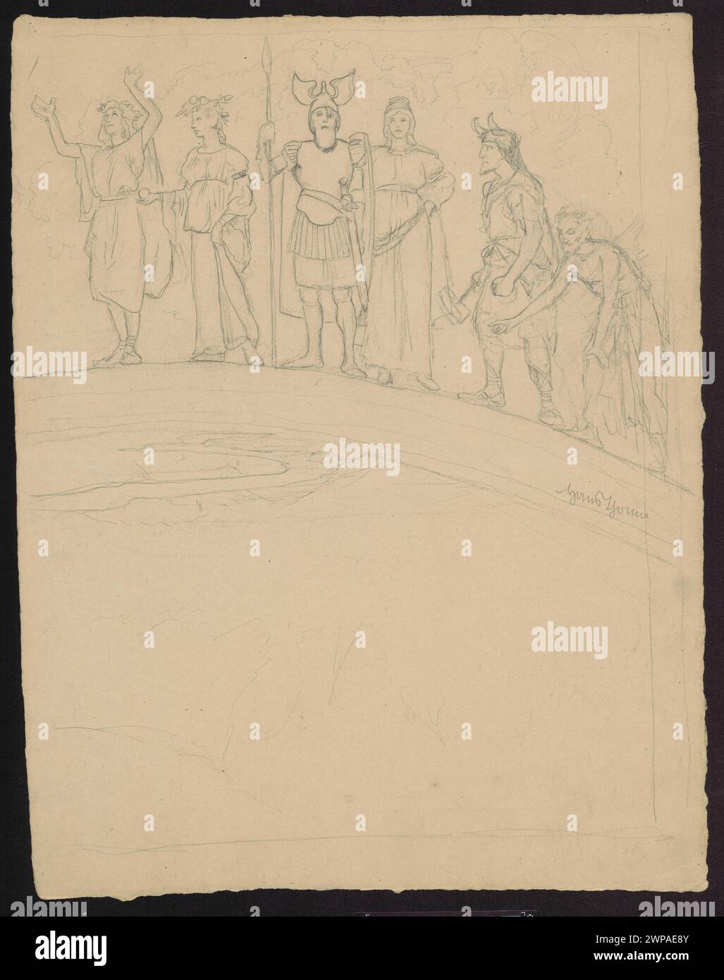 Painting by Hans Thoma depicting the gods of the Germanic pantheon in ...