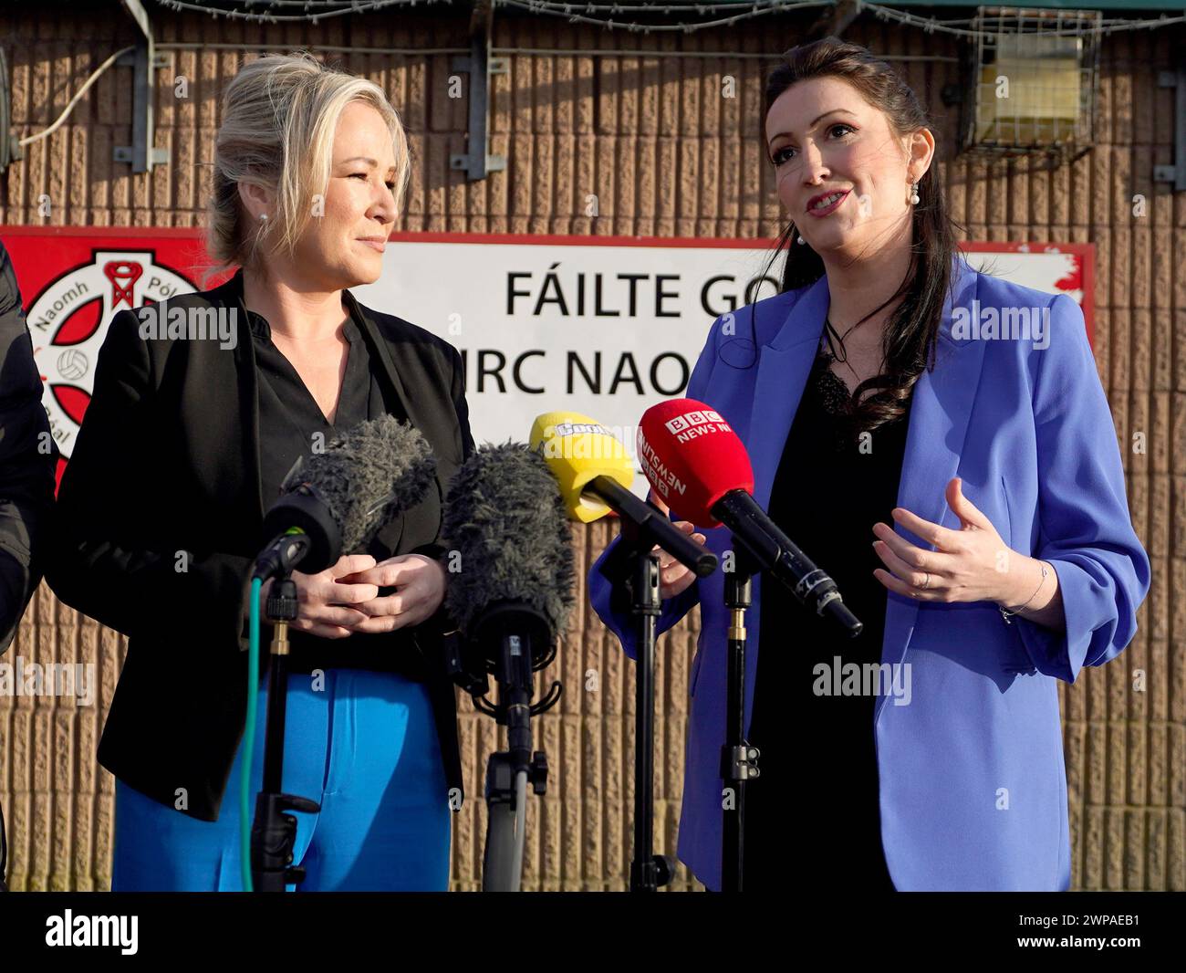 Northern Ireland First Minister Michelle O'Neill (left) and Deputy ...