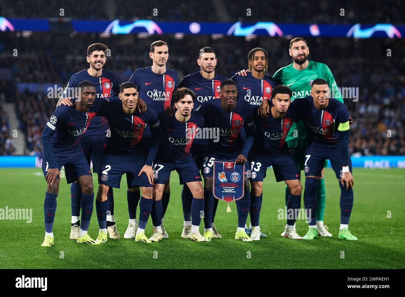 Paris Saint-Germain team group during the UEFA Champions League match ...