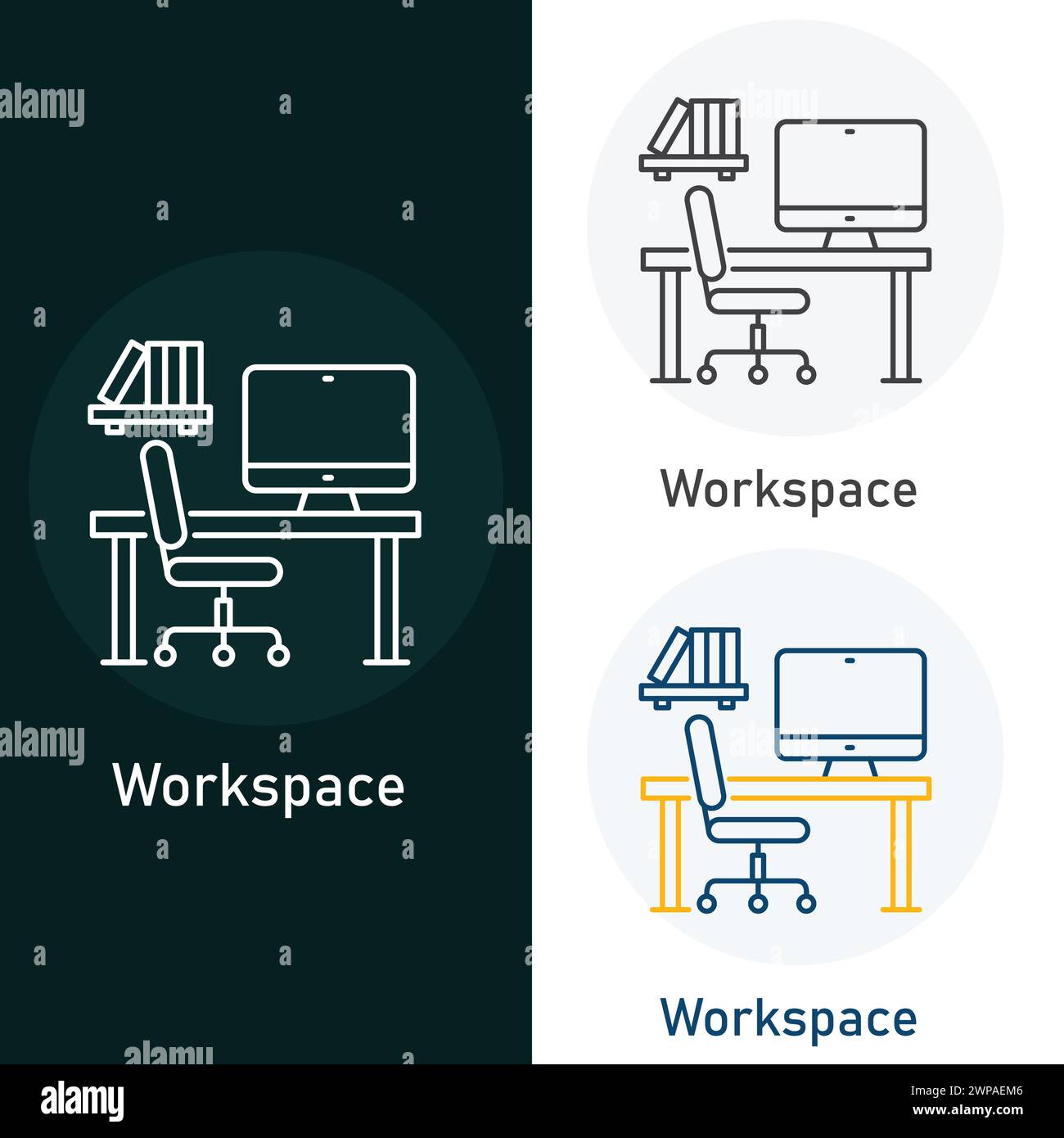 Work Space Vector Illustration Icon Design Stock Vector Image & Art - Alamy