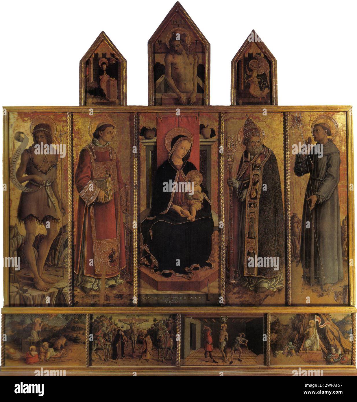 Polyptych of Madonna and child with saints Carlo Crivelli (circa 1435–circa 1495 Stock Photo - Alamy