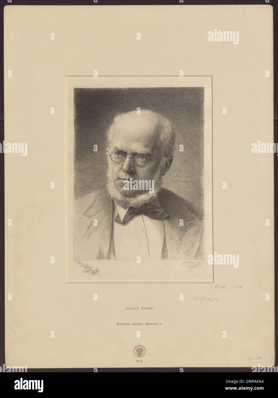 This 1888 portrait by Gustav Eilers depicts Adolph Menzel, a German ...