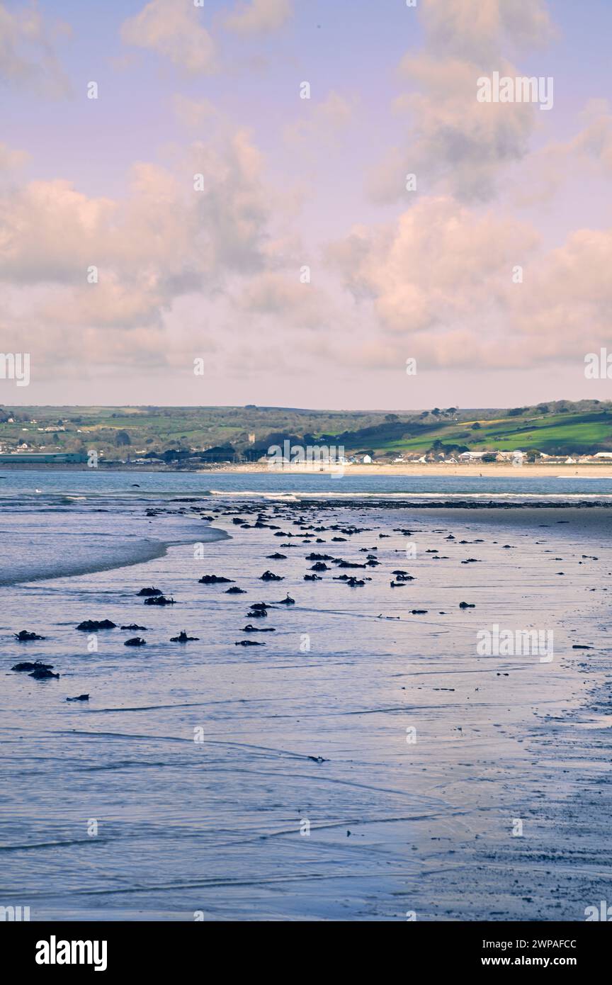 Scenery of a beach in Cornwall Stock Photo - Alamy
