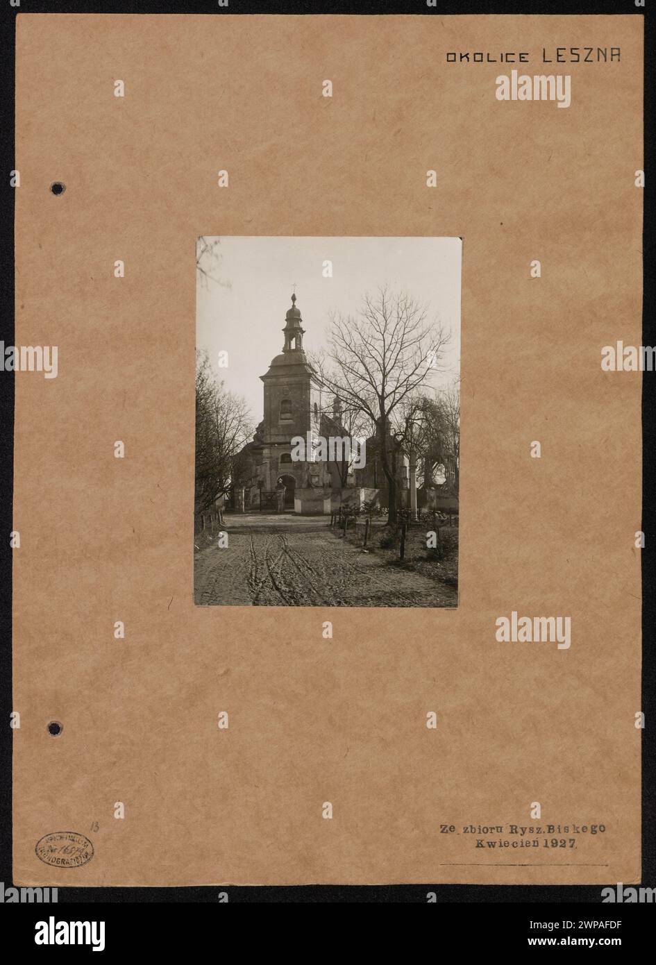 Exterior view of a church near Leszno taken circa 1917, documenting ...