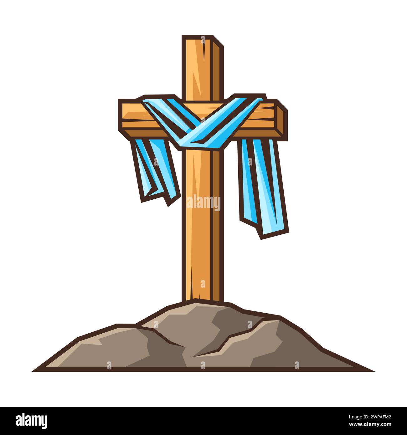 Christian wooden cross. Happy Easter image. Religious symbol Stock ...