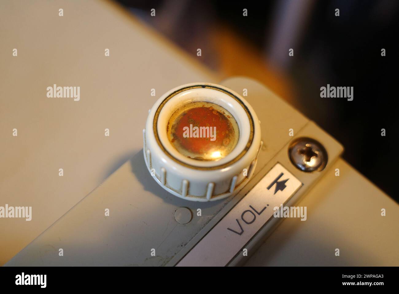 The volume knob of a tape recorder from the sixties. It could also be ...