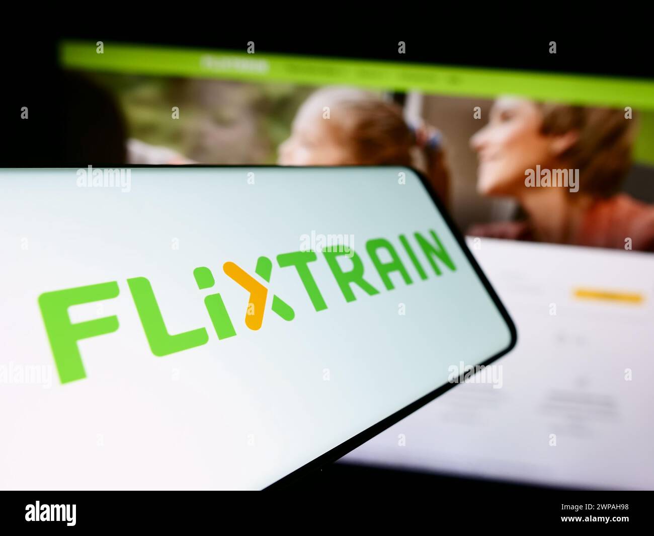 Mobile phone with logo of German long-distance railway company ...