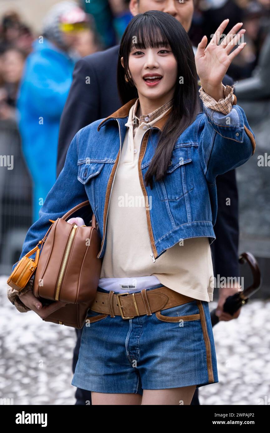 Minnie arrives for the Miu Miu Fall/Winter 2024-2025 ready-to-wear ...