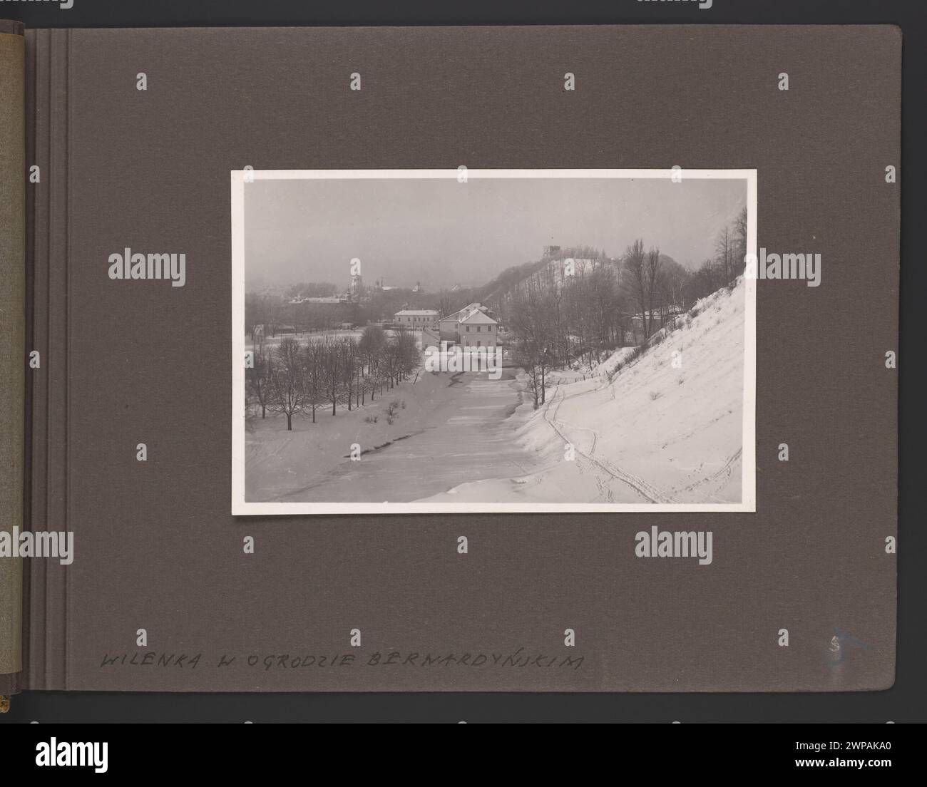 Photograph of Vilnius in winter showing Wilenka in the Bernardy Garden ...