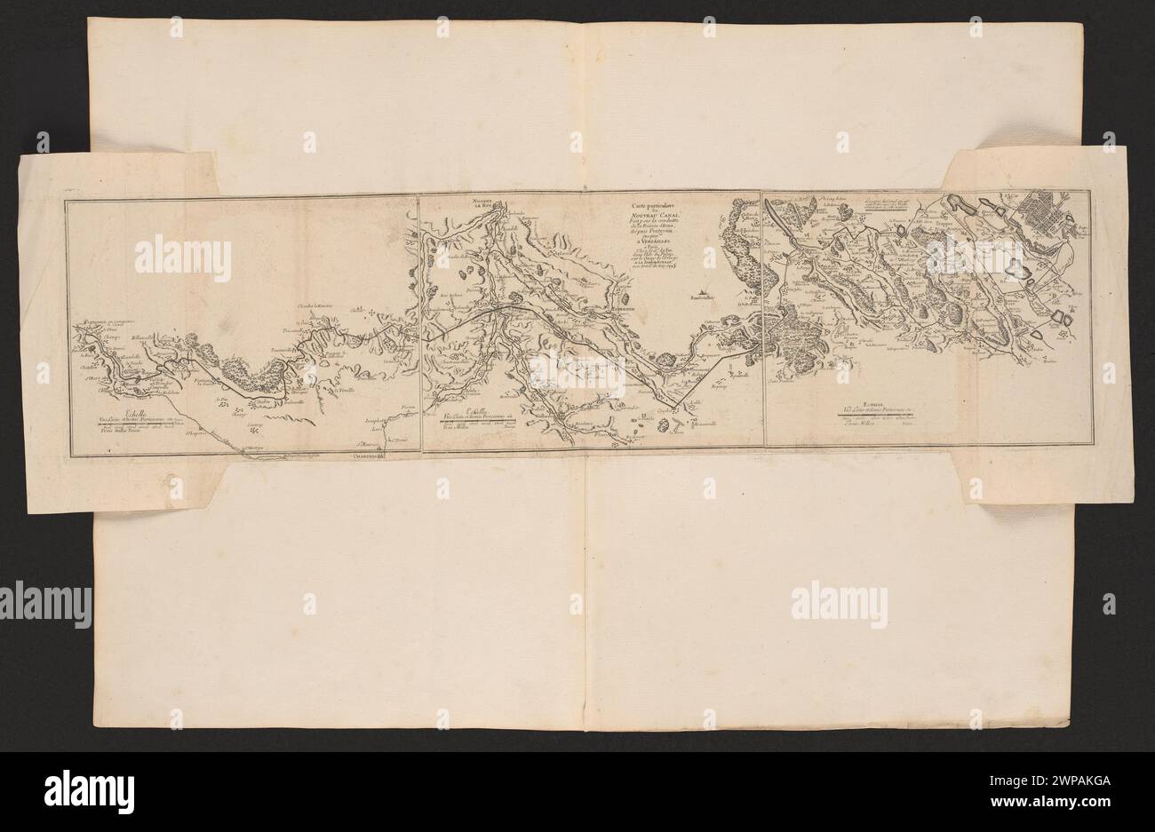 A 1763 map by Jean Beauin showing the new canal along the Eure River ...