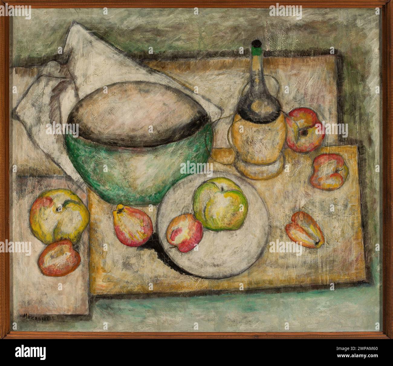 Still life with green bear and fruit; Makowski, Tadeusz (1882-1932 ...