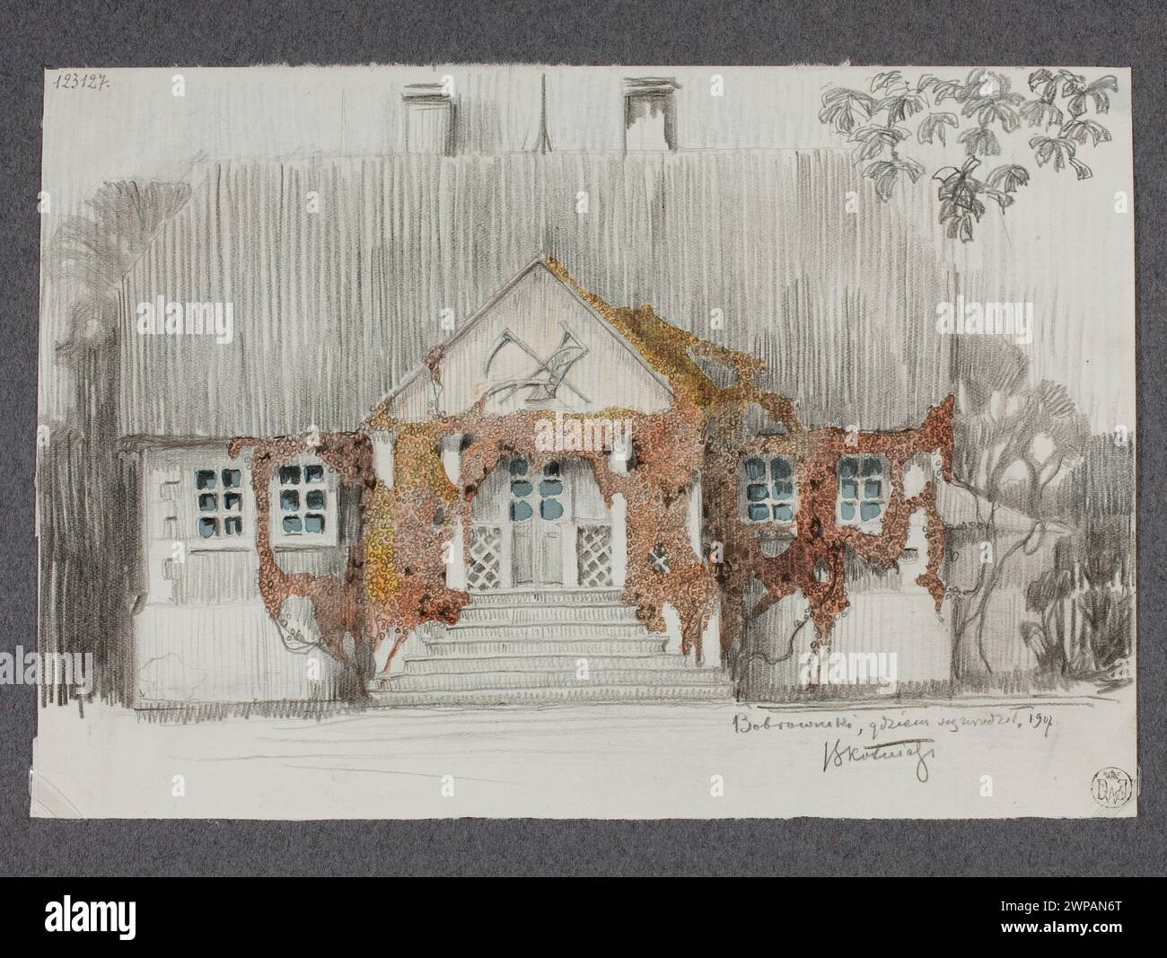 Drawing wooden manor in hi-res stock photography and images - Alamy