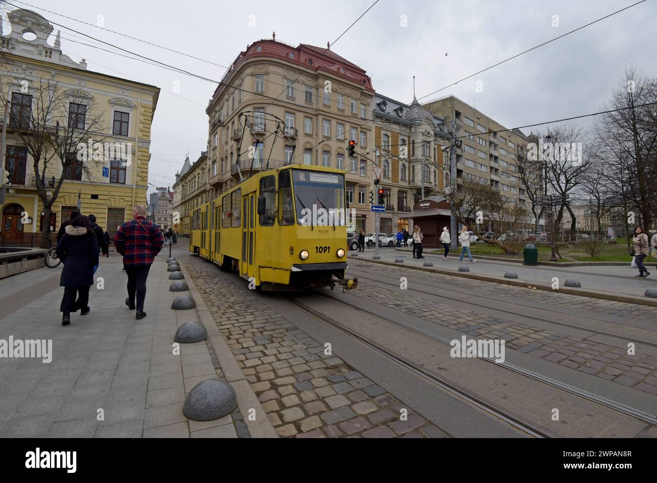 Tatra KT4 tram on the streets of L:viv, Ukraine, March 2024 Stock Photo ...