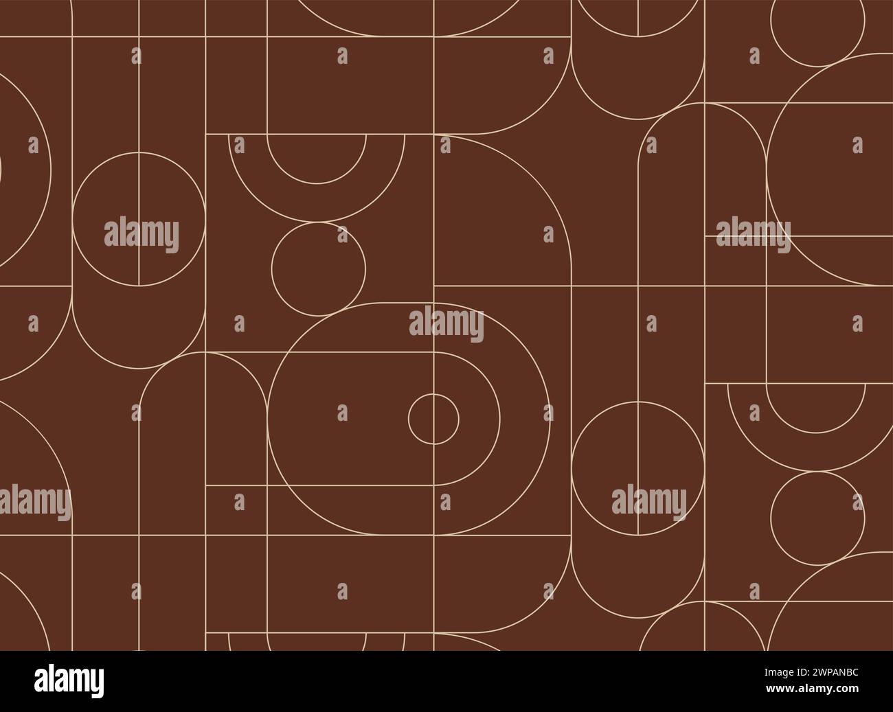 Art deco radial seamless vintage pattern drawing on brown background ...
