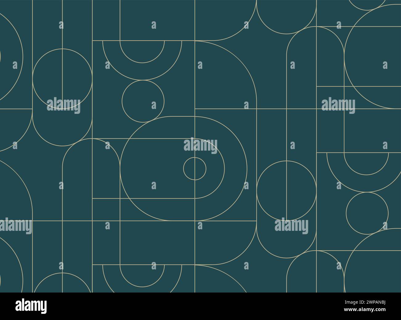 Art deco radial seamless vintage pattern drawing on green background ...