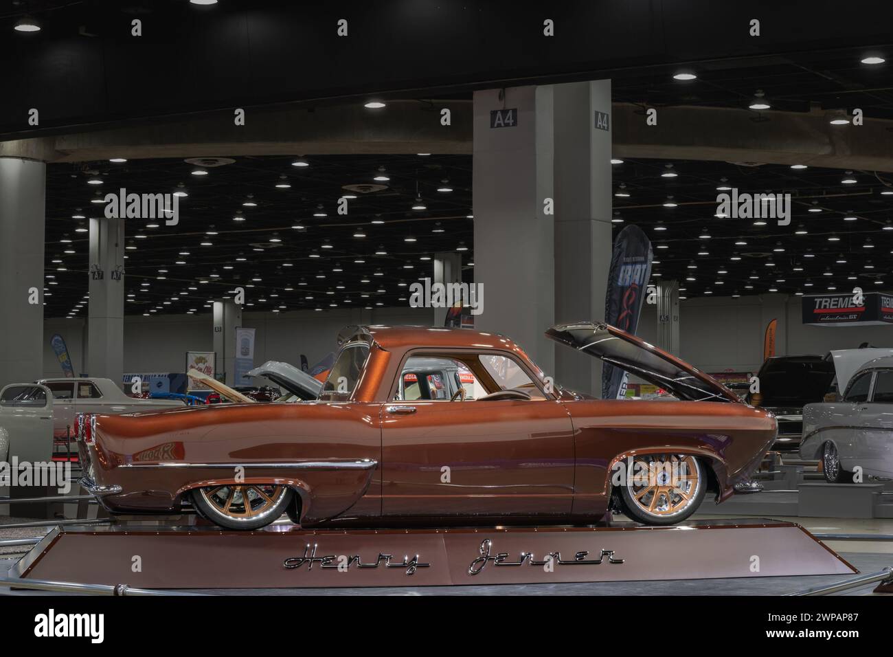 DETROIT, MI/USA - March 2, 2024: A 1951 Henry J custom car, "Great 8 ...