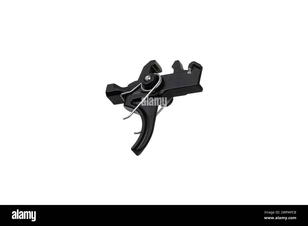 Shock trigger for gun isolate on white background. Gun trigger. Repair ...