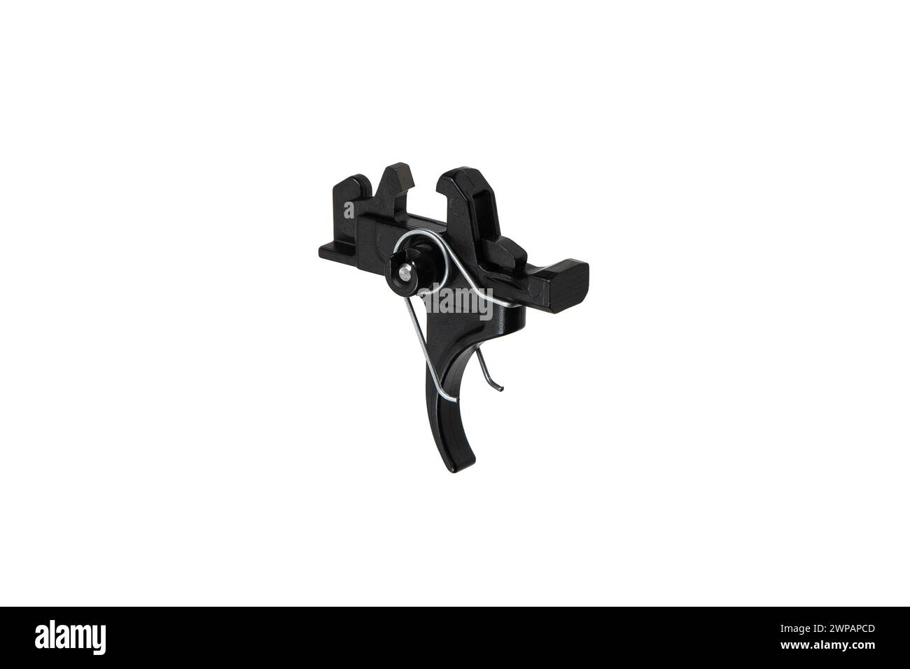 Shock trigger for gun isolate on white background. Gun trigger. Repair ...