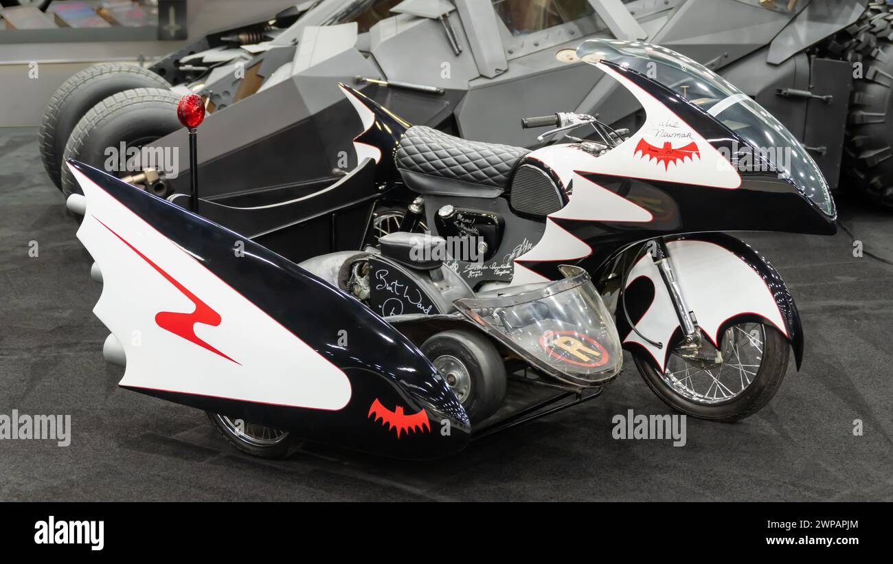 DETROIT, MI/USA - March 1, 2024: Autographed Batcycle, s 1966 Yamaha ...