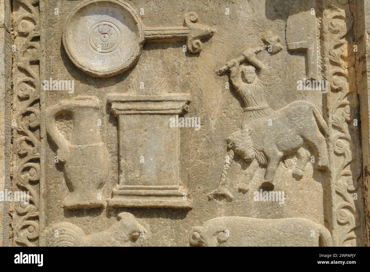 Butcher shop in the market of the Roman city of Cuicul, Algeria Stock ...