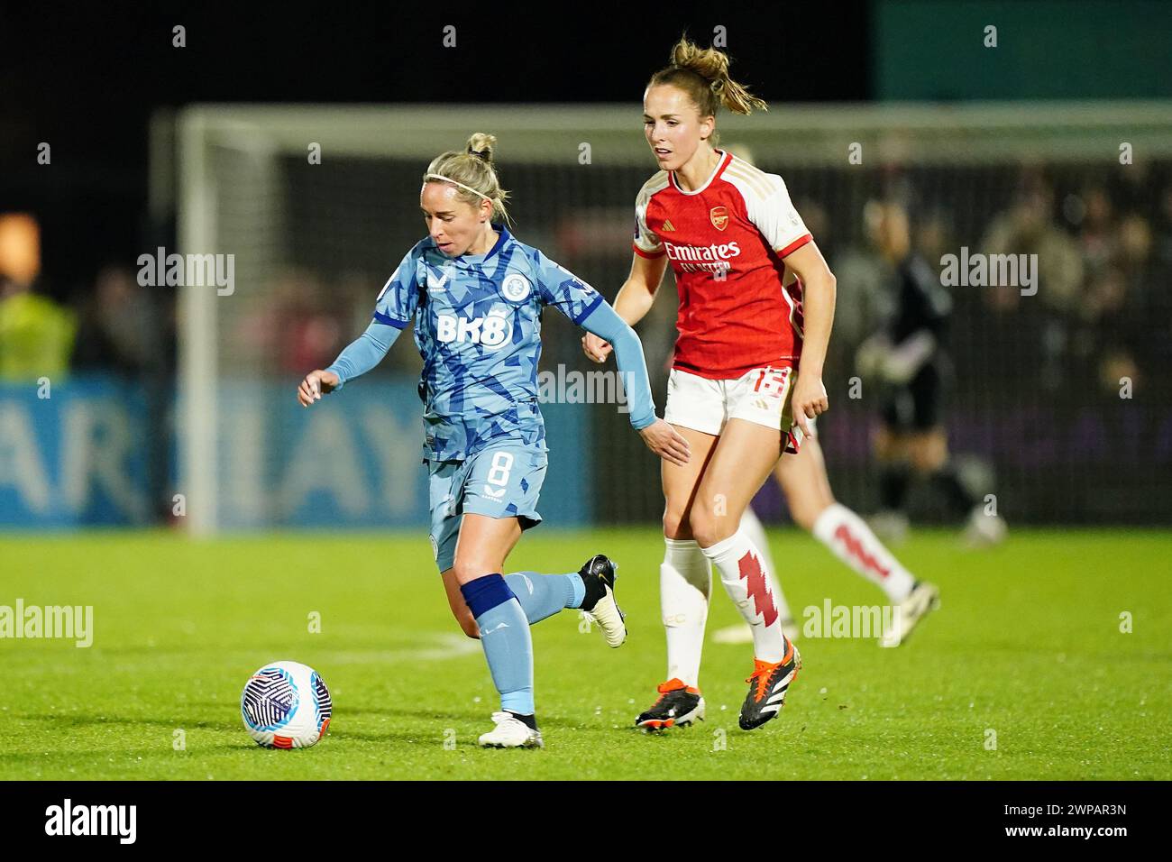 Aston Villa's Jordan Nobbs (left) and Arsenal’s Lia Walti battle for ...