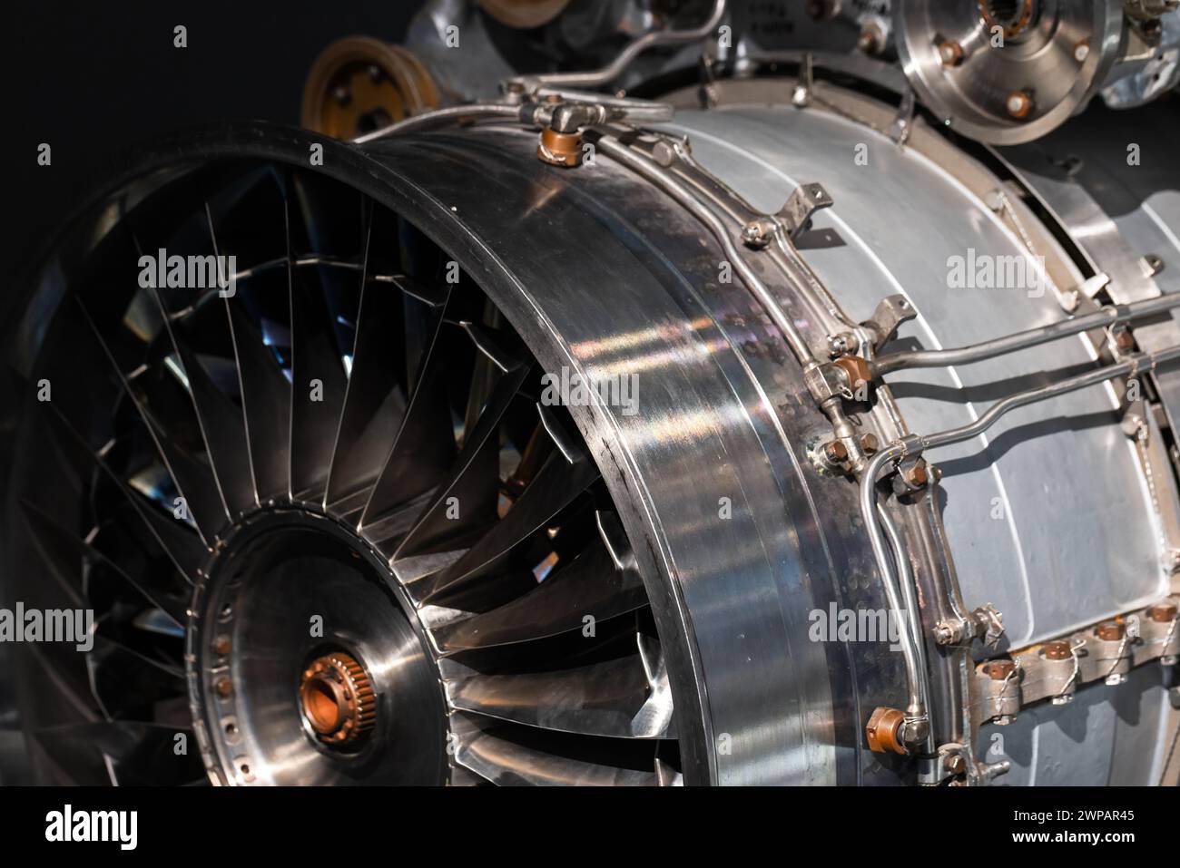 Turbojet engine, close up photo with selective soft focus Stock Photo ...