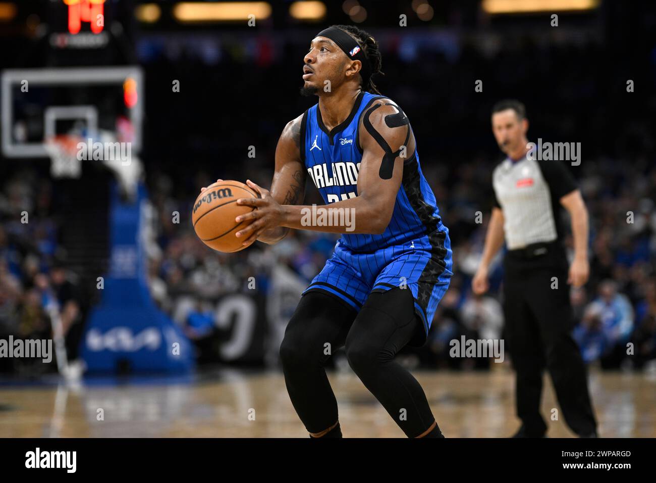 Orlando Magic center Wendell Carter Jr. sets up for a shot during the ...