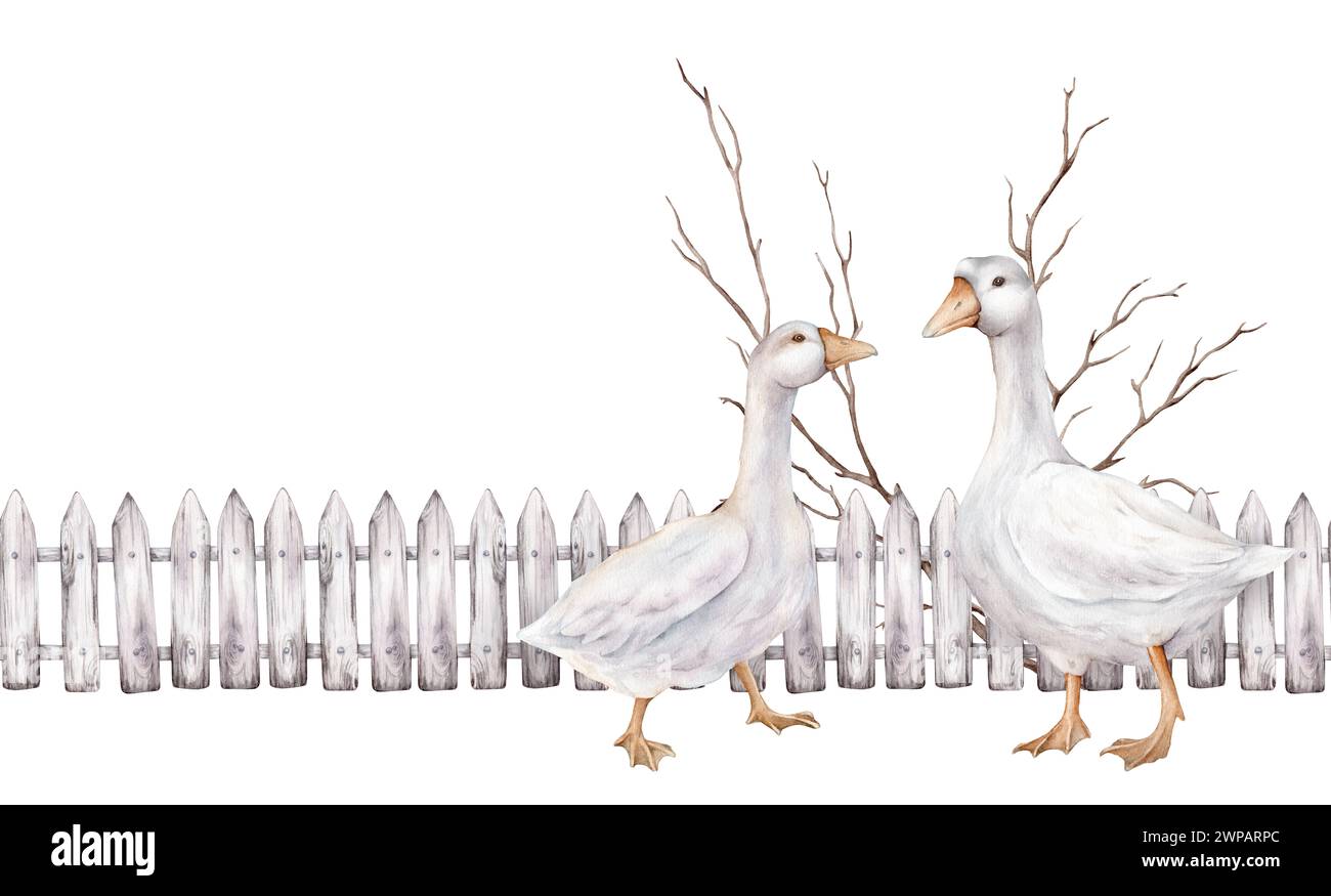 Seamless border fence made of white gray, boards with a wood texture ...