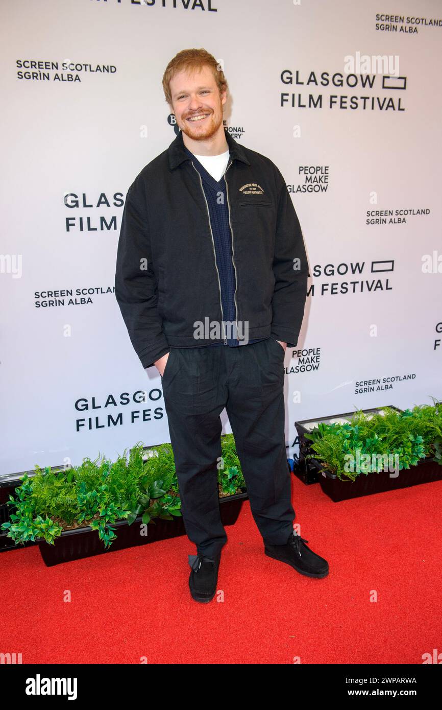 Glasgow, Scotland, UK. 3rd March, 2024. Actor, Solly McLeod, on the red carpet at a photo call ...