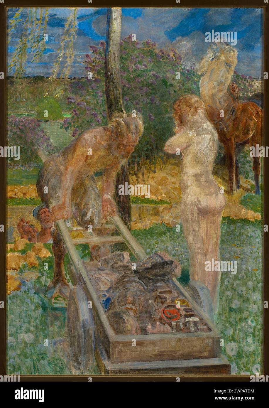 Painting 'Malarczyk's Funeral' by Jacek Malczewski (1911), depicting a ...