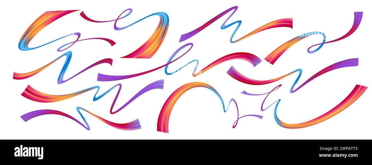 Abstract Gradient Color Flow. Modern Brush Stroke Liquid Paint Wave ...