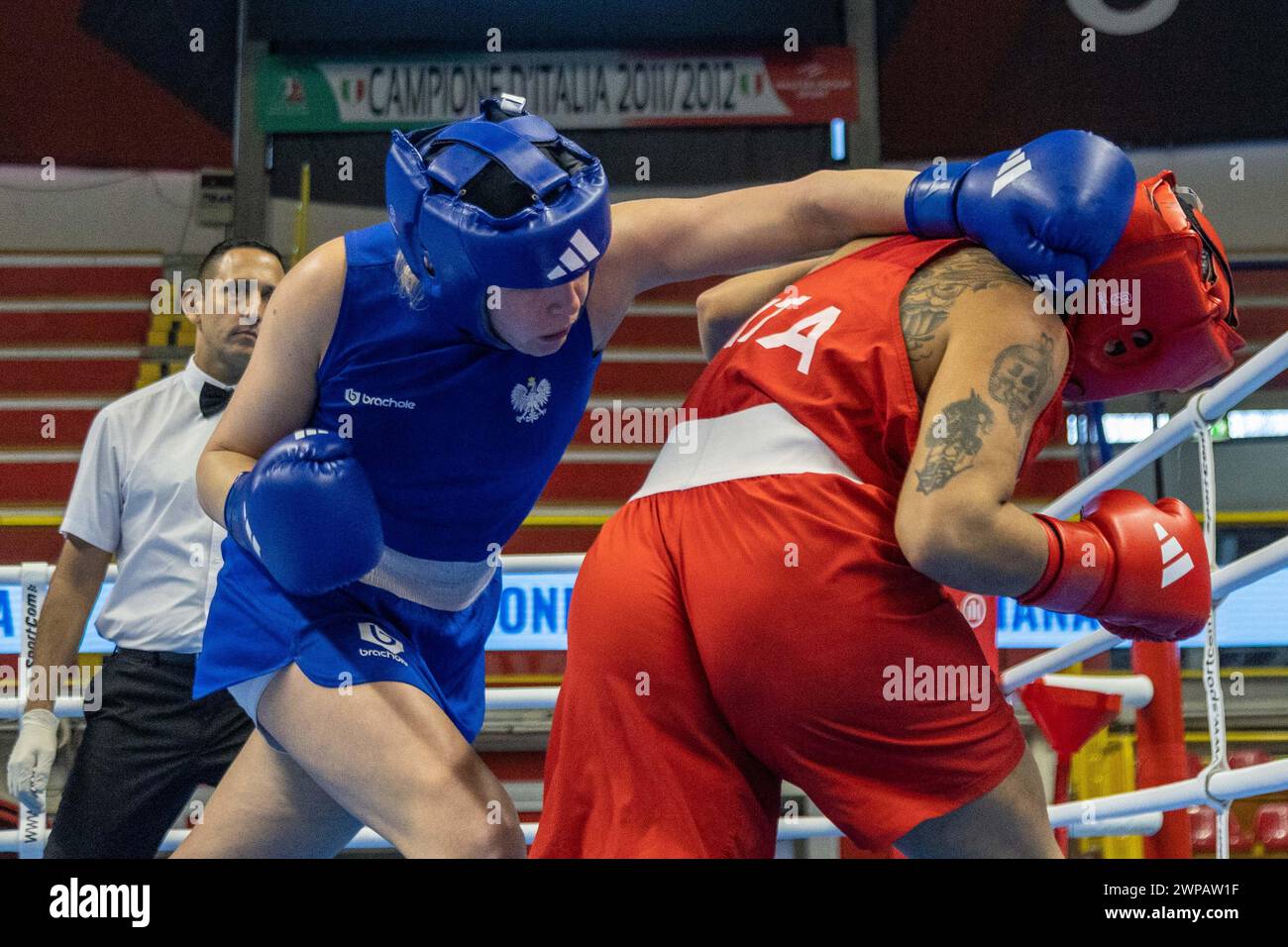 Busto Arsizio, Italy. 06th Mar, 2024. Gemini Melissa (Ita) in red and ...