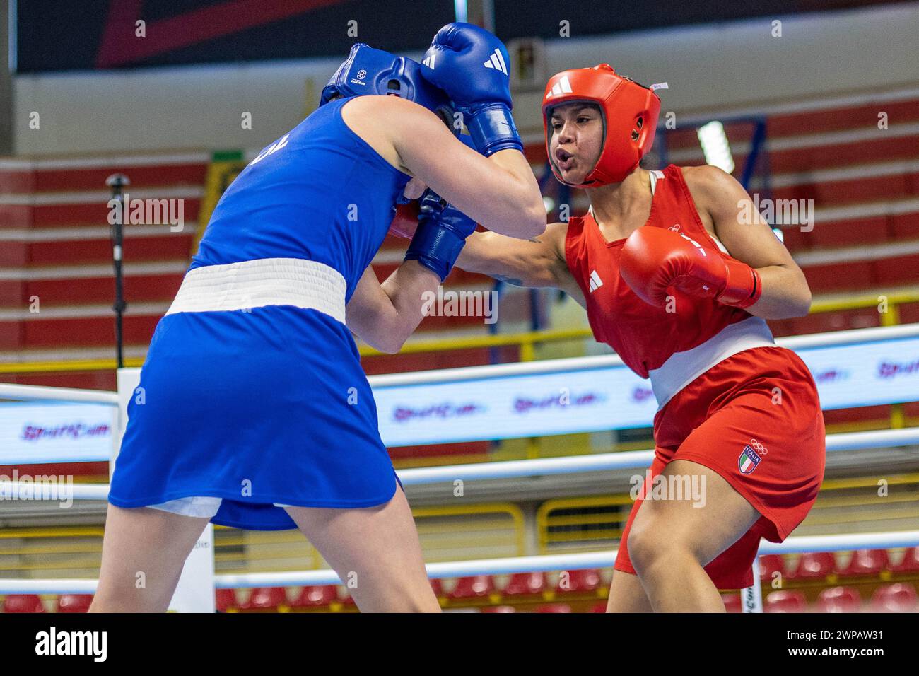 Busto Arsizio, Italy. 06th Mar, 2024. Gemini Melissa (Ita) in red and ...