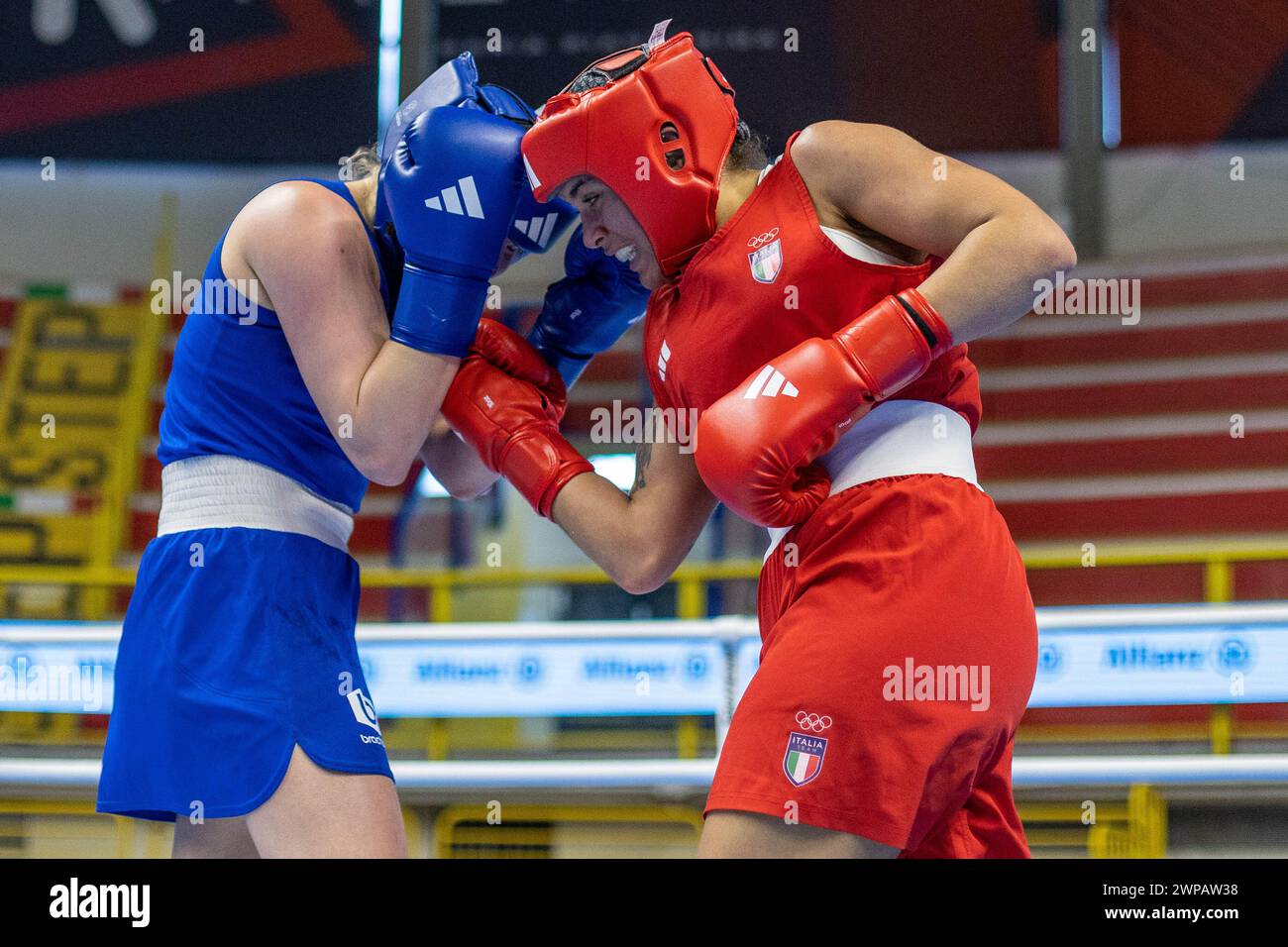 Busto Arsizio, Italy. 06th Mar, 2024. Gemini Melissa (Ita) in red and ...