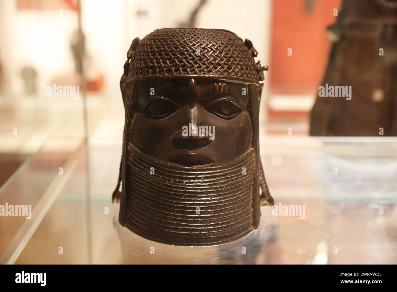 Cast brass head of an Oba, from Benin, Nigeria, 16th century, as the ...