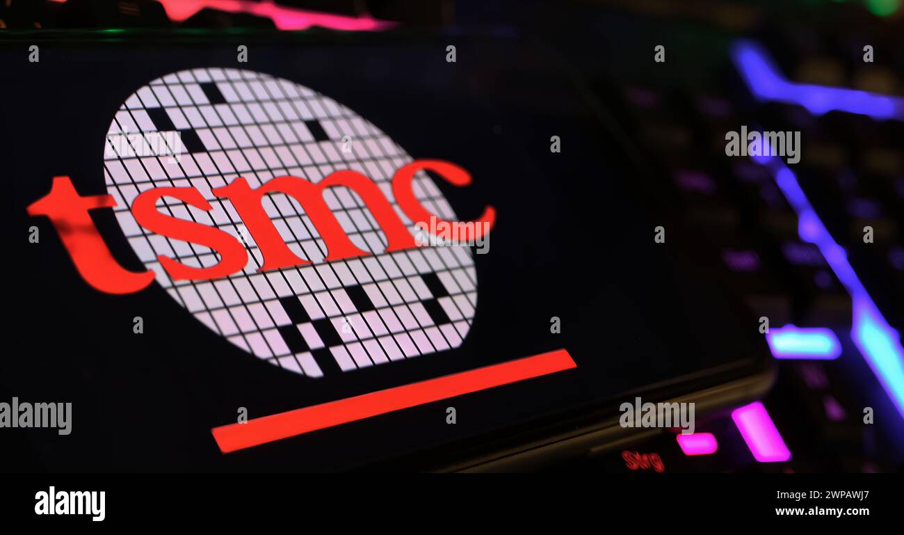 Viersen, Germany - February 9. 2024: Closeup of smartphone with logo ...