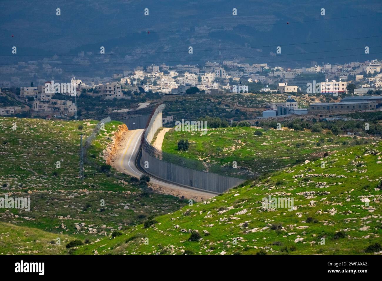 Israeli West Bank barrier, comprising the West Bank Wall and the West ...