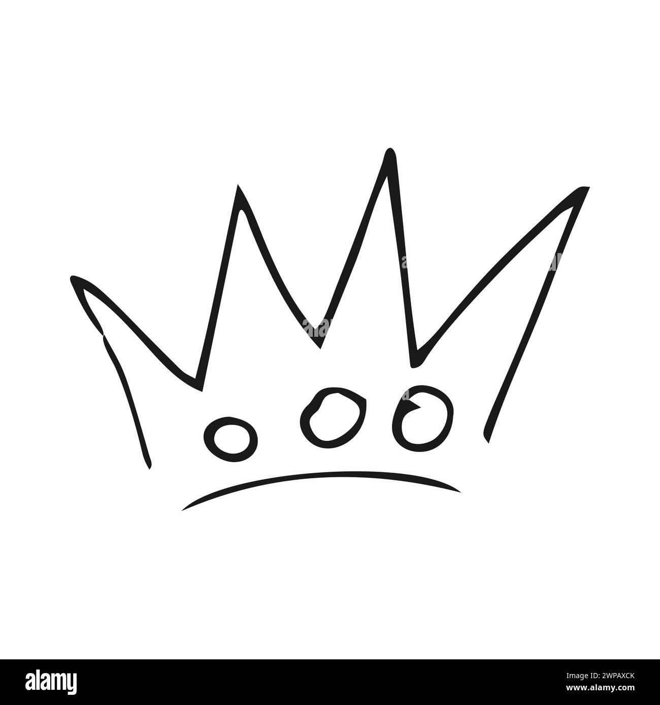 Hand drawn crown. Simple graffiti sketch queen or king crown. Royal ...