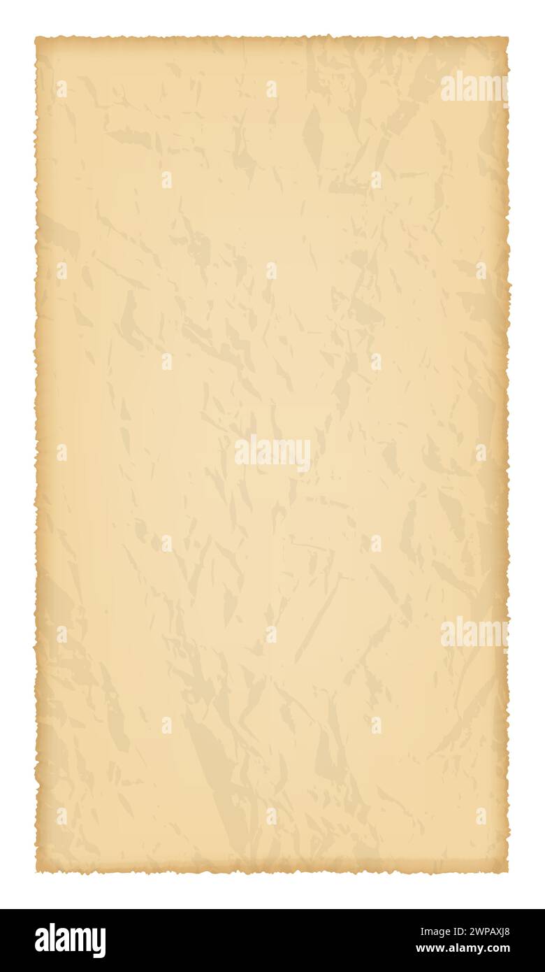 Old paper with burnt edges isolated on white background with place for ...