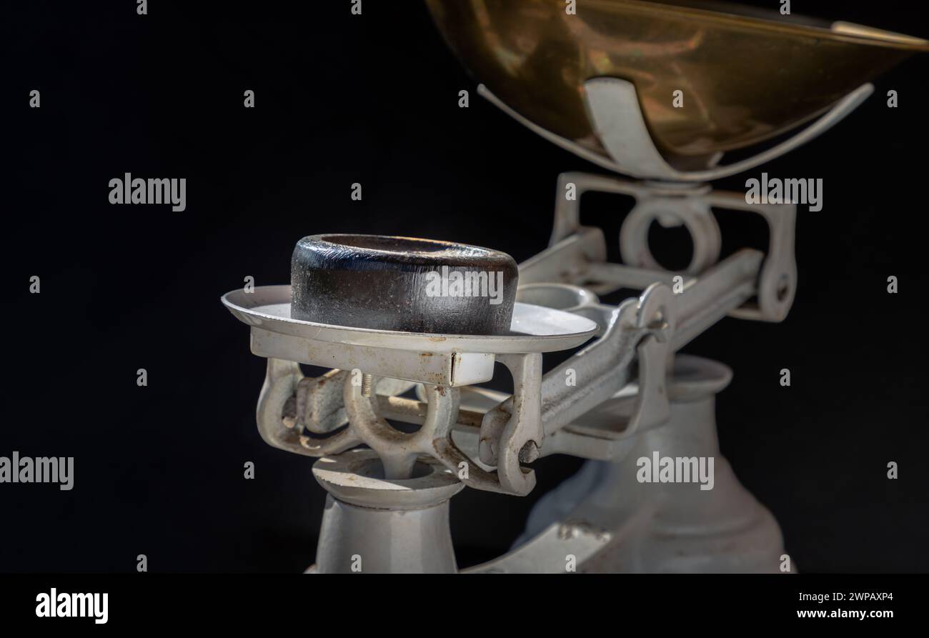 Cast iron weights on Old obsolete manual weighing scales and Iron Brass ...