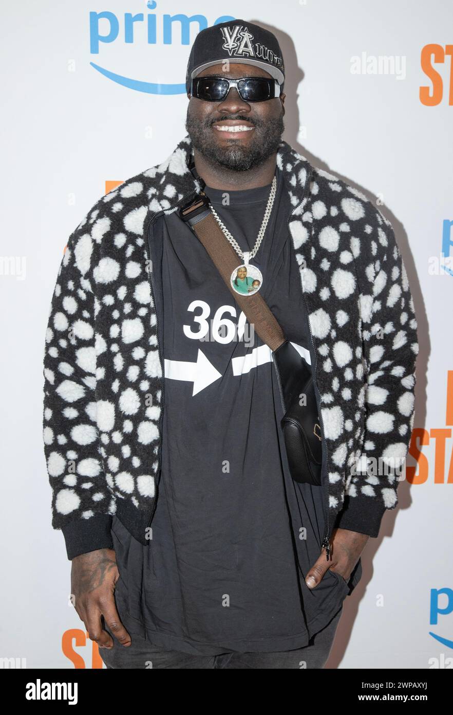 Mekhi Becton attends premiere of 'Ricky Stanicky' at Regal E-Walk in ...