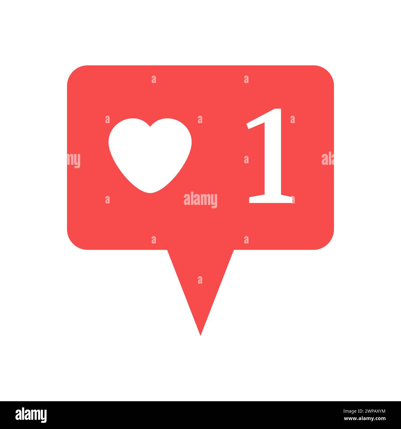 Notification in Social Media. One heart. Vector illustration Stock ...