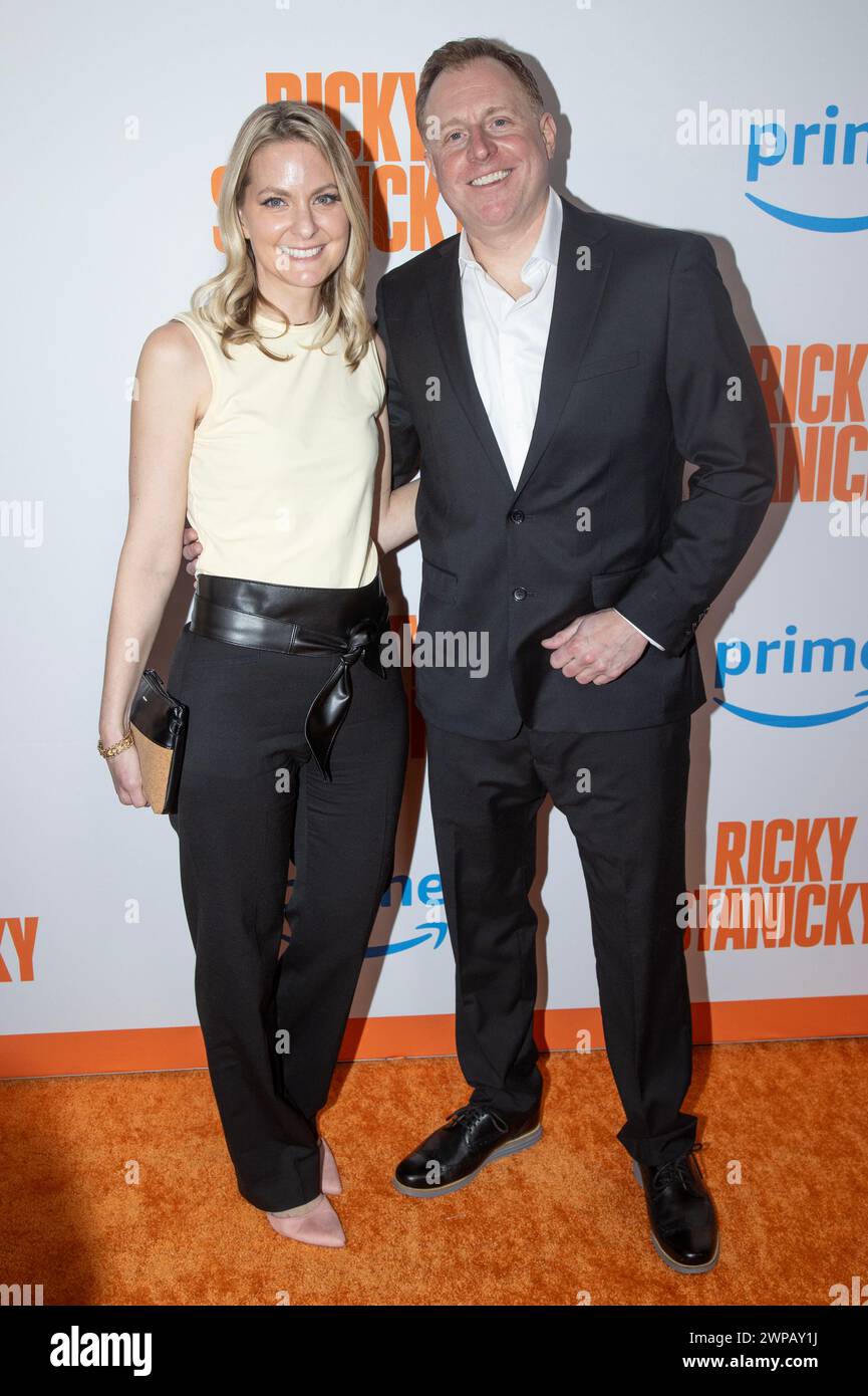 Jason Decker (R) attends premiere of 'Ricky Stanicky' at Regal E-Walk in New York on March 5 ...