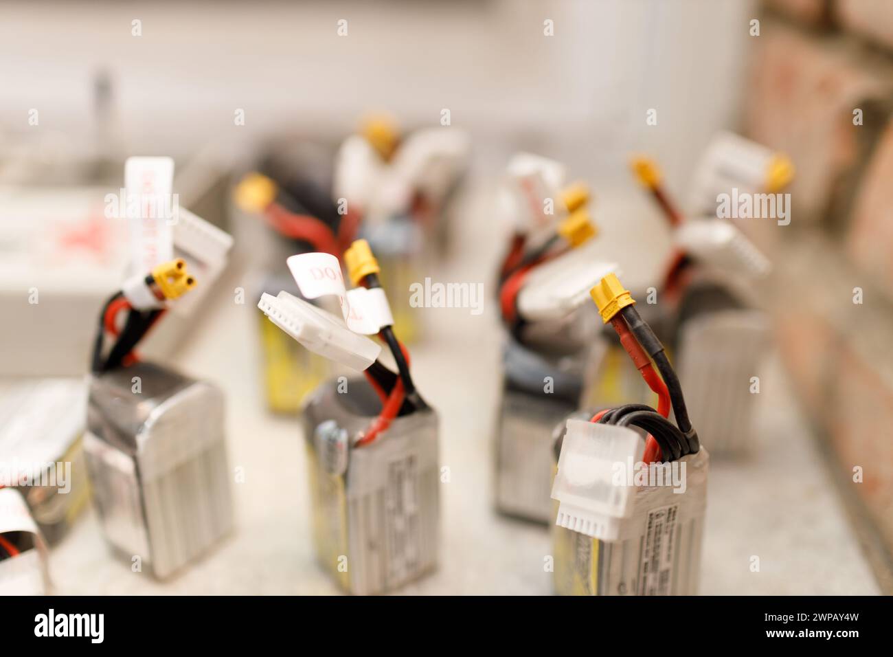 Drone quadcopter batteries for enhanced flight time Stock Photo - Alamy